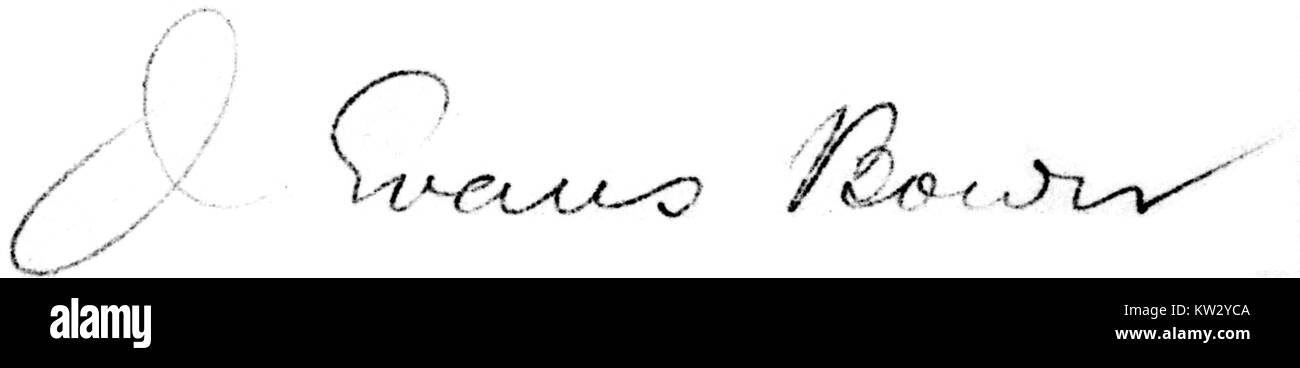 The signature of John Evans Brown, an individual known for their ...