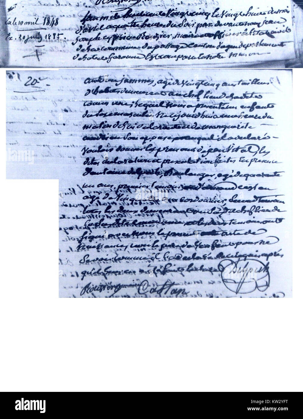 The birth certificate of Jean Vital Jammes, dated 1825, documents the ...