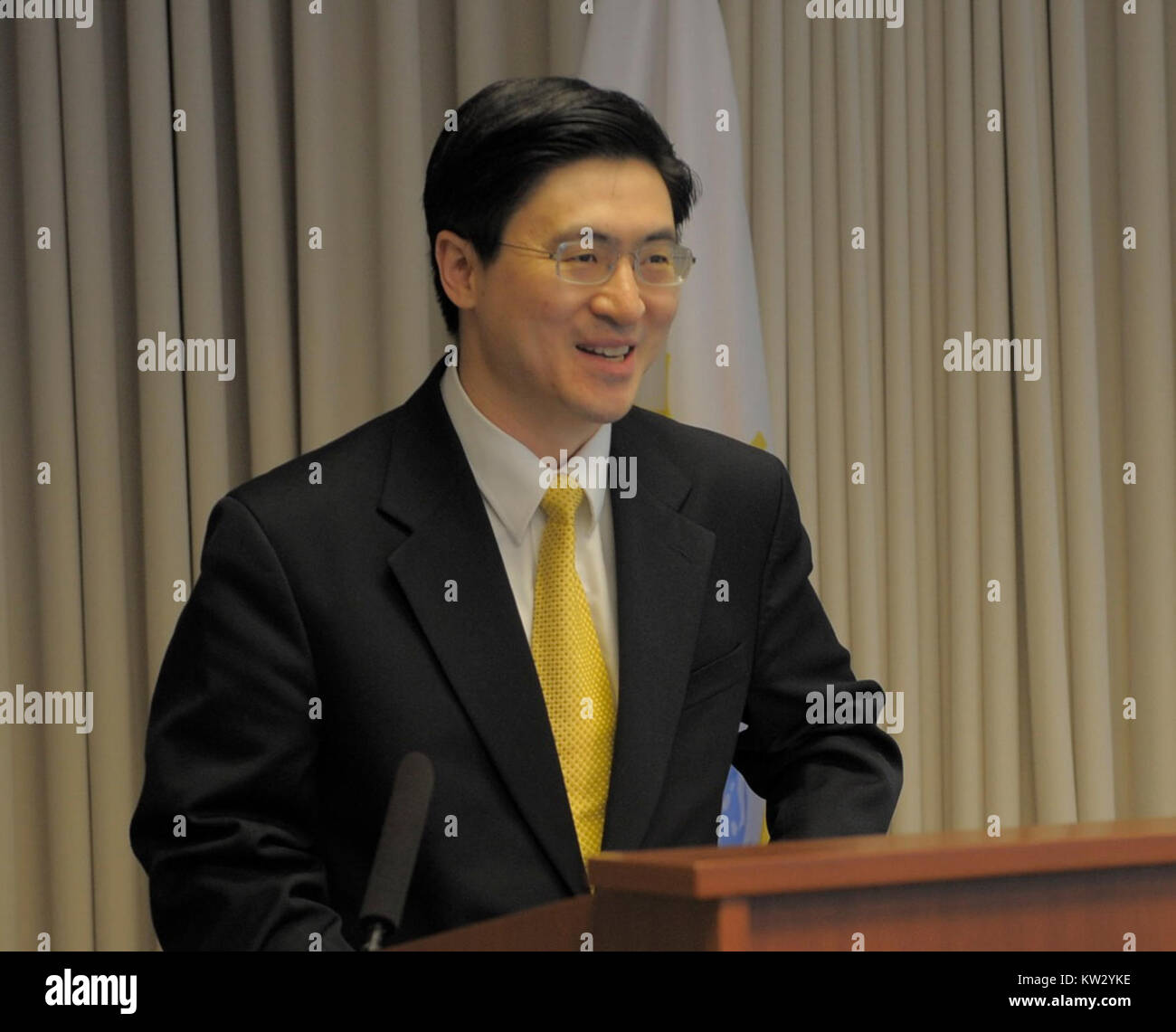 Mung Chiang, an influential figure in engineering, delivers a speech at ...