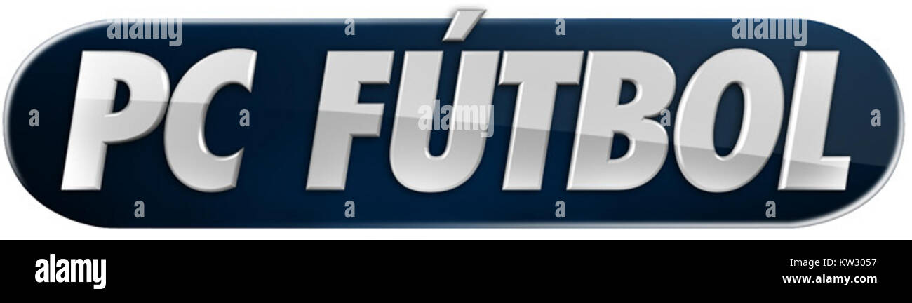 The PC Futbol logo features a bold design representing the soccer video ...