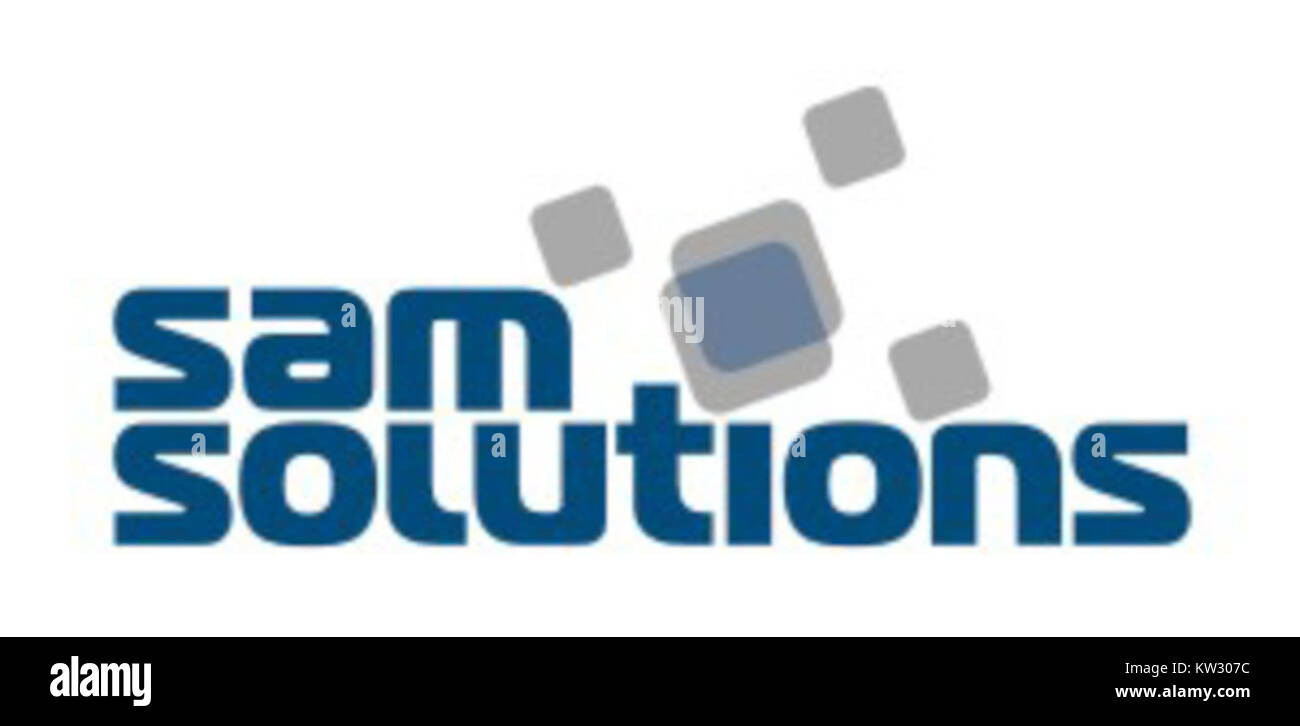 A large version of the SaM Solutions logo, representing the global IT services company. The logo ...