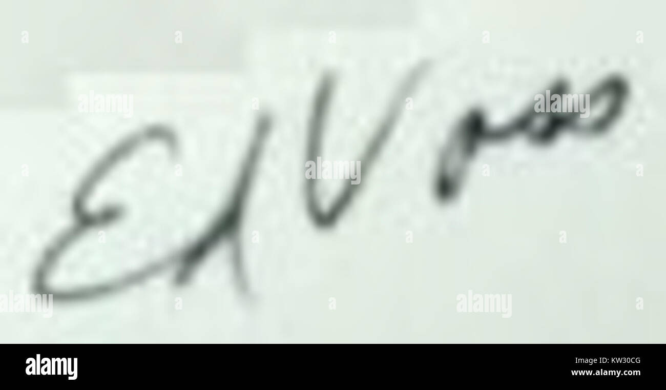 The signature of Edward Groesbeck Voss, an American academic and ...