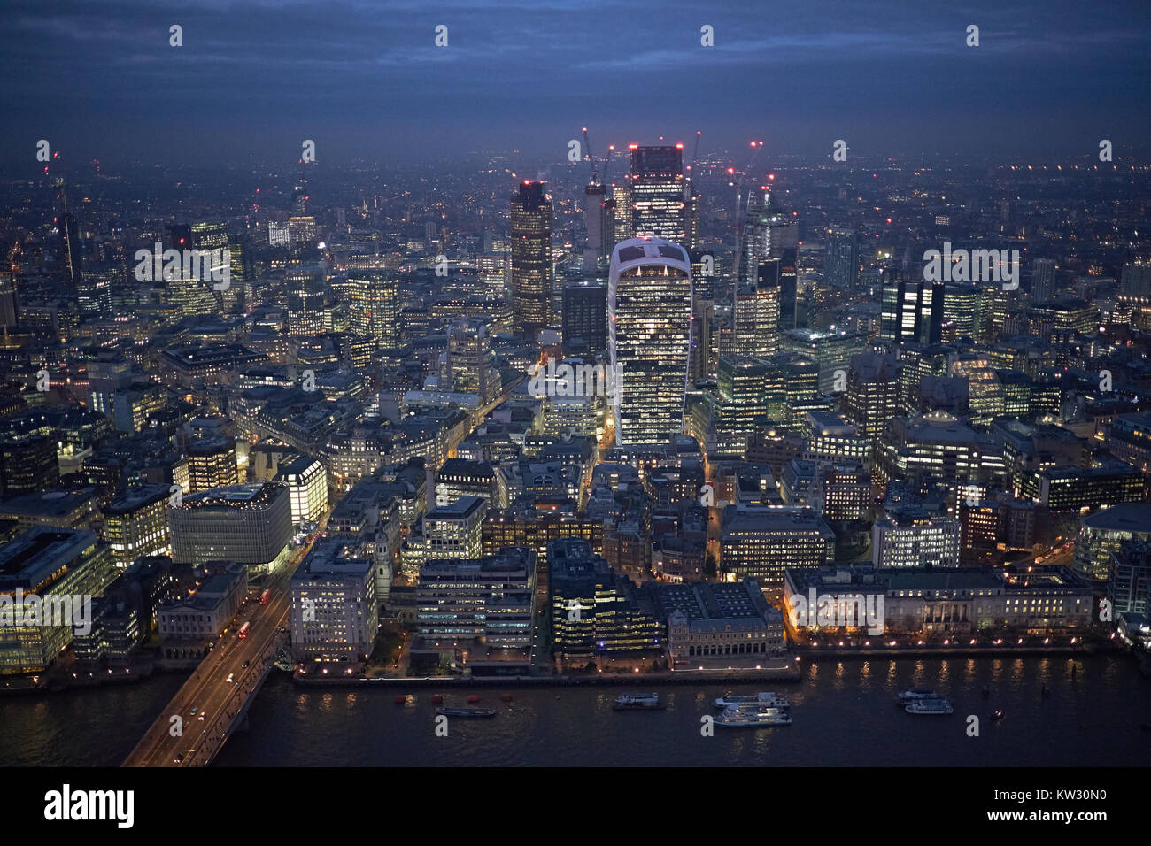 View of the City of London at dusk Stock Photo - Alamy