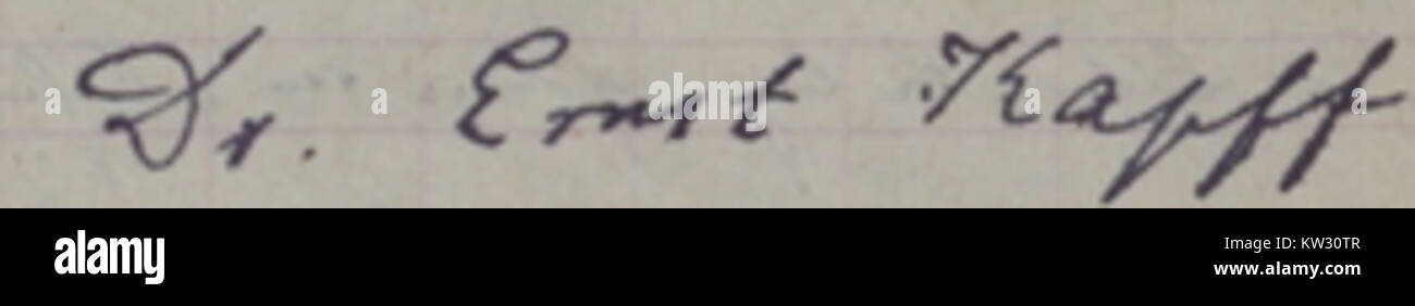 This image shows the signature of Ernst Kapff, a notable individual in ...