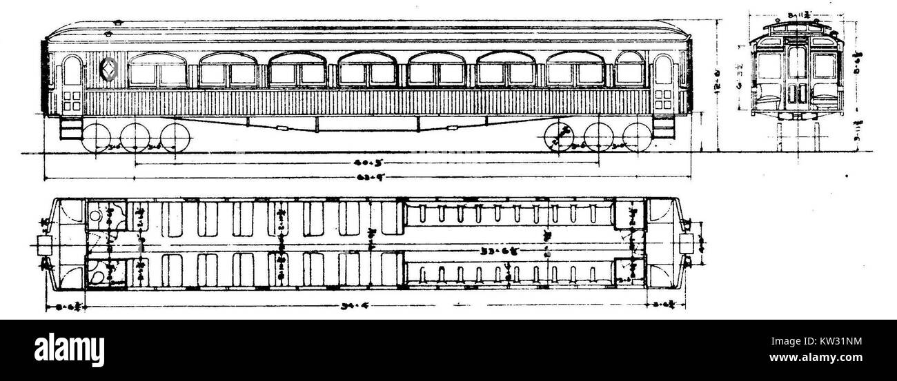 Technical drawing of the Japanese National Railways Fusui9240 type ...
