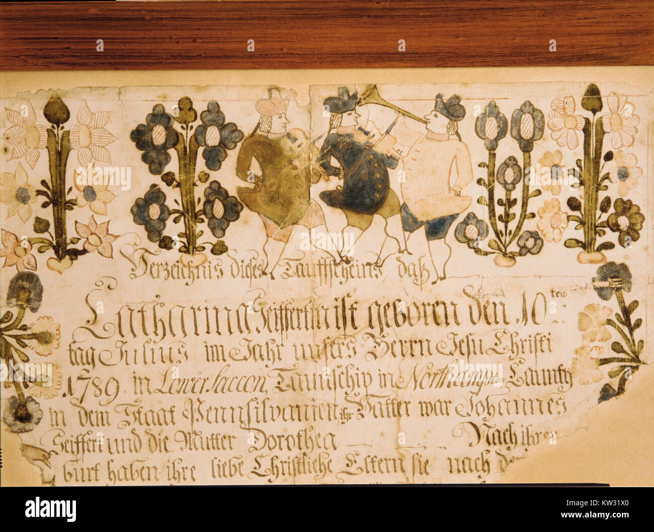 The Birth and Baptismal Certificate, housed at the Metropolitan Museum ...