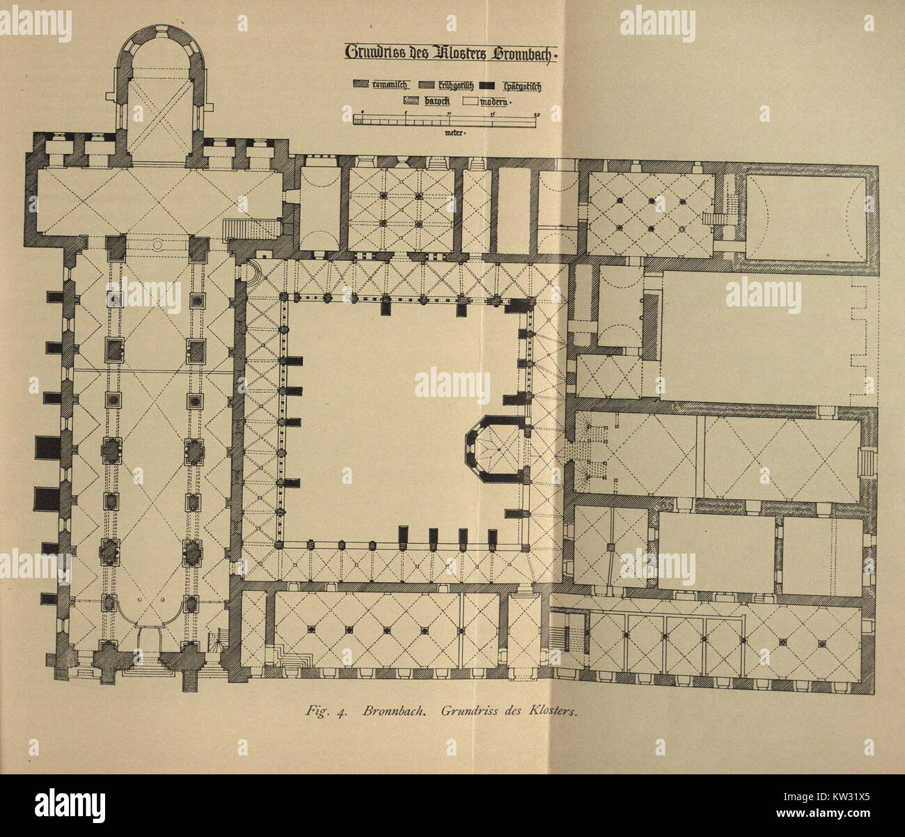 The floor plan of the main building (Hauptbau) of Kloster Bronnbach ...