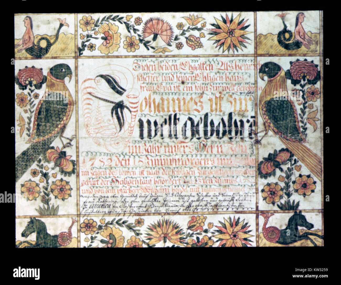 A birth and baptismal certificate, part of the MET collection ...