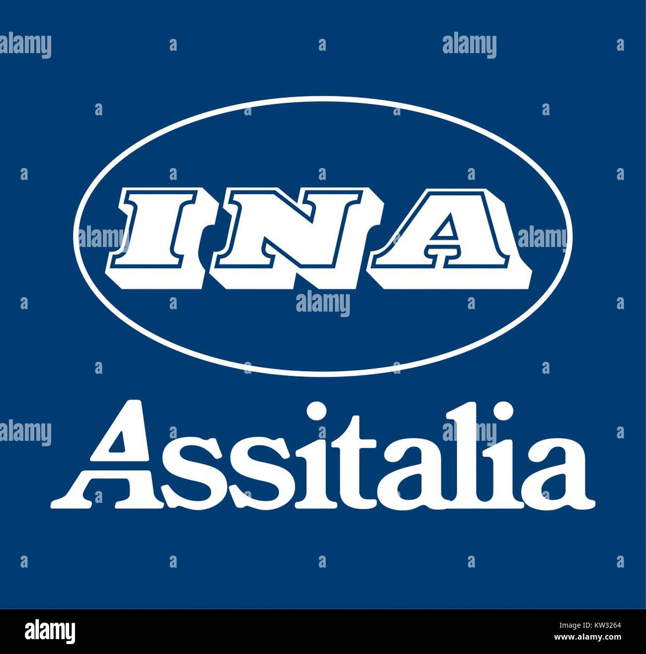 The logo of INA Assitalia, an Italian insurance company, reflects the ...