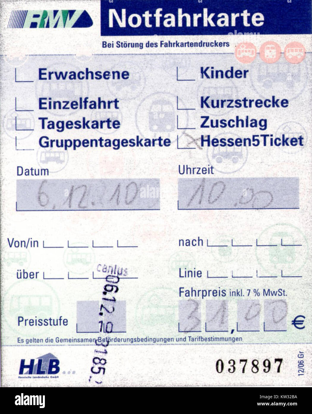 Notfahrkarte is a German term for an emergency ticket, often used in ...