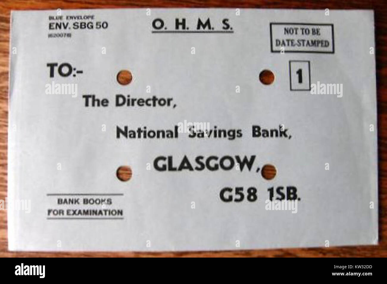 A National Savings envelope, used for saving and investing in national ...