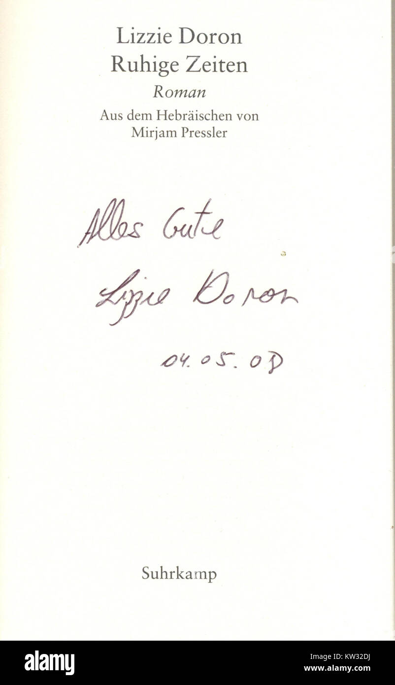 Lizzie Doron is an author, likely referring to her work or ...