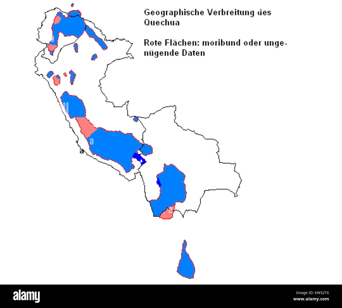 Quechua Language Map The Map Shows The Distribution Of Persons With