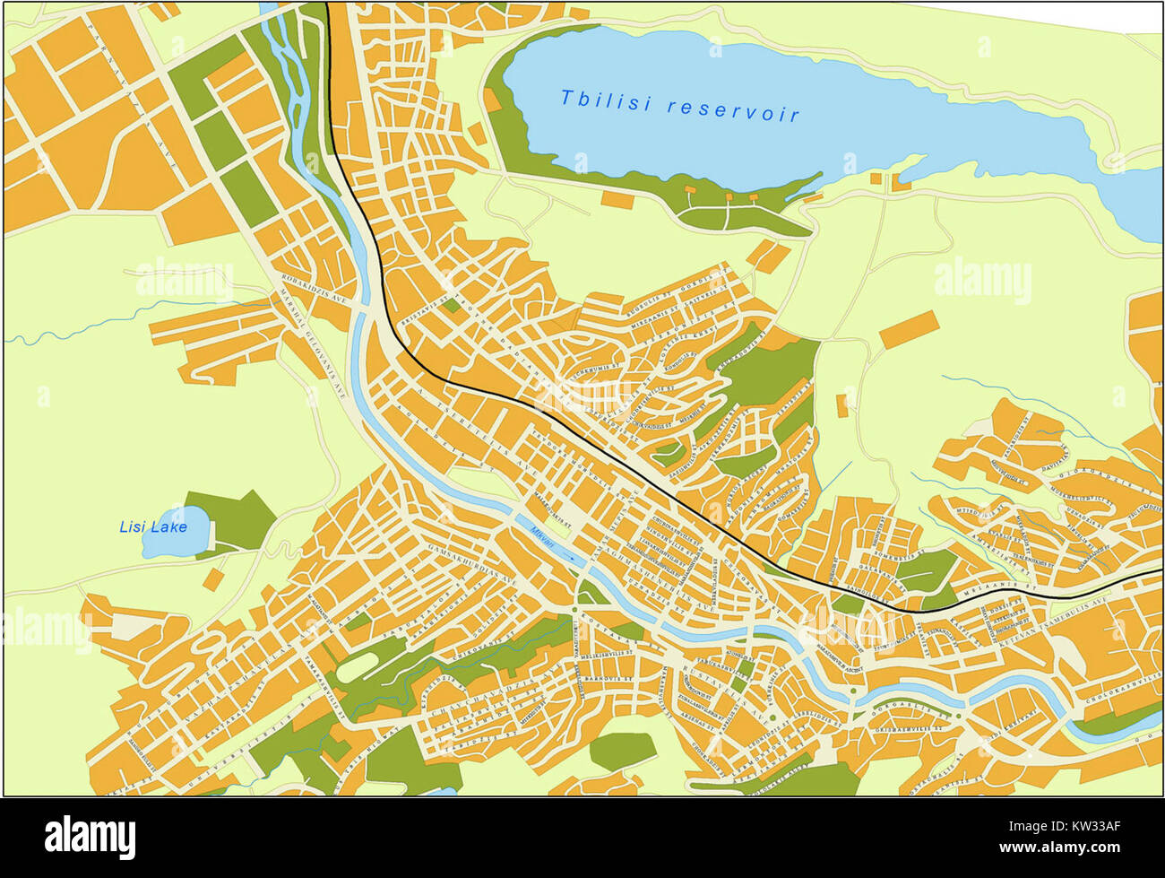 Tbilisi detailed map Stock Photo - Alamy