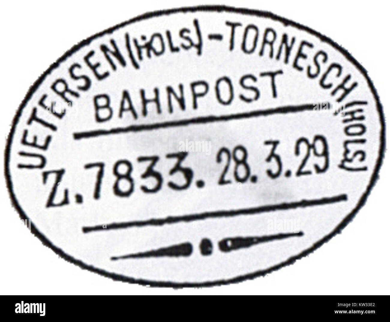 This image depicts a postmark from Uetersen, Germany, dated 1923 ...