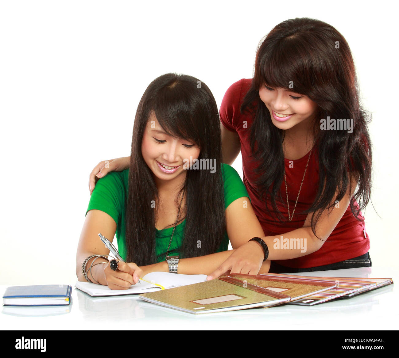 two young asian student studying Stock Photo - Alamy