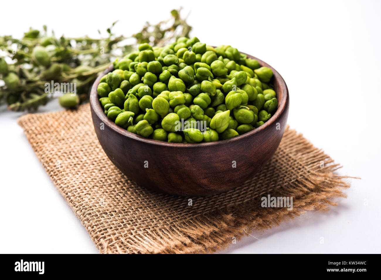Fresh Green Chickpeas or Chick peas also known as harbara or harbhara ...