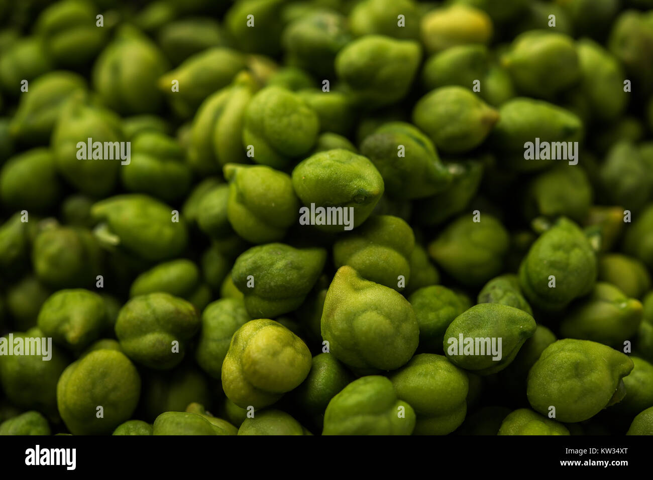 Fresh Green Chickpeas or Chick peas also known as harbara or harbhara ...