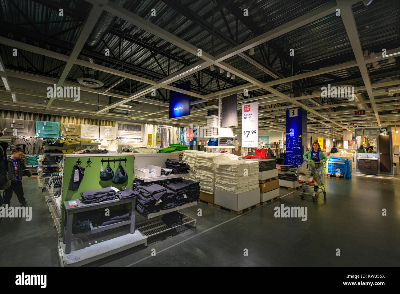 Portland, Oregon, United States - Dec 20, 2017 : Interior of large IKEA ...