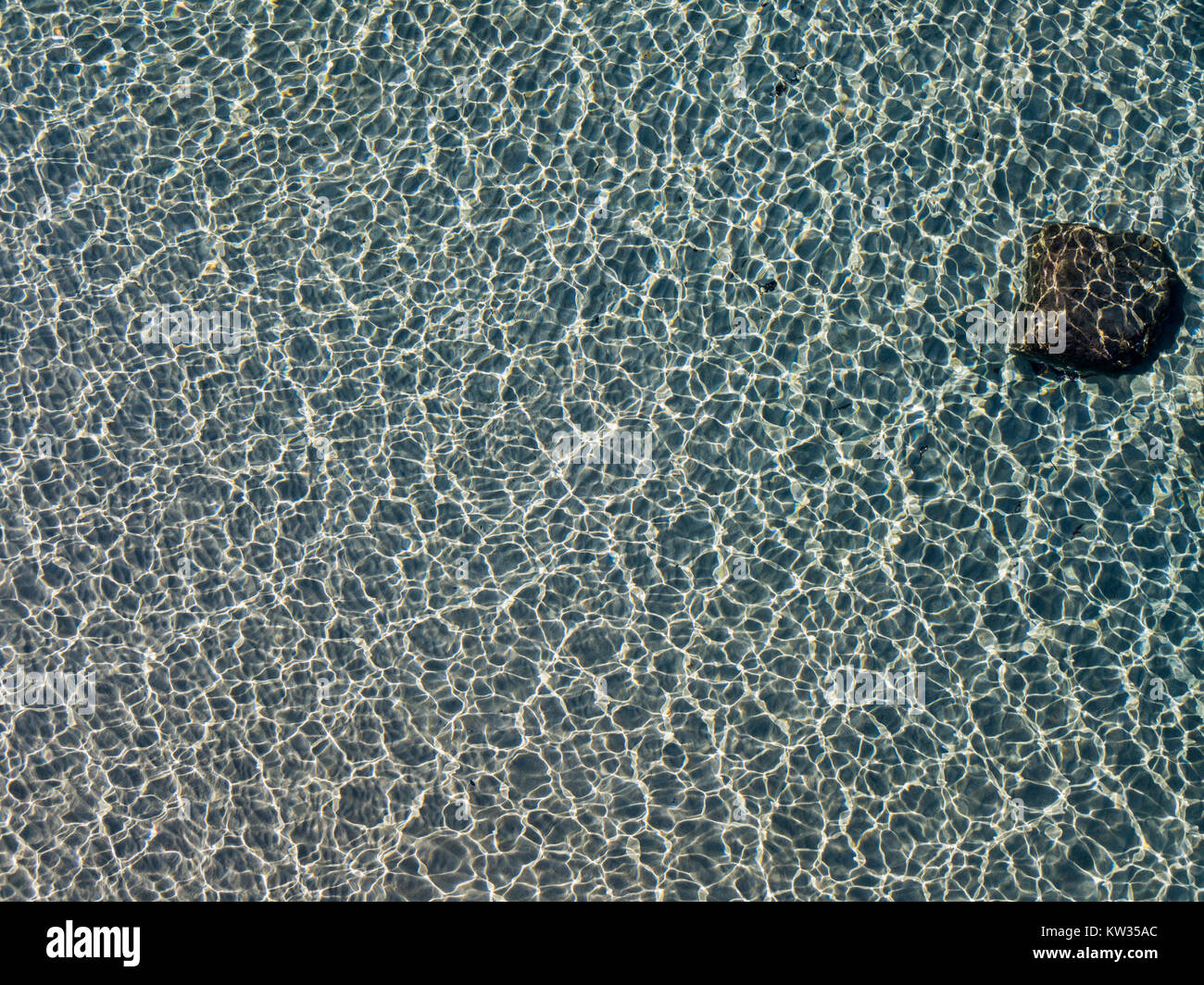 Aerial view of rocks on the sea. Overview of the seabed seen from above ...