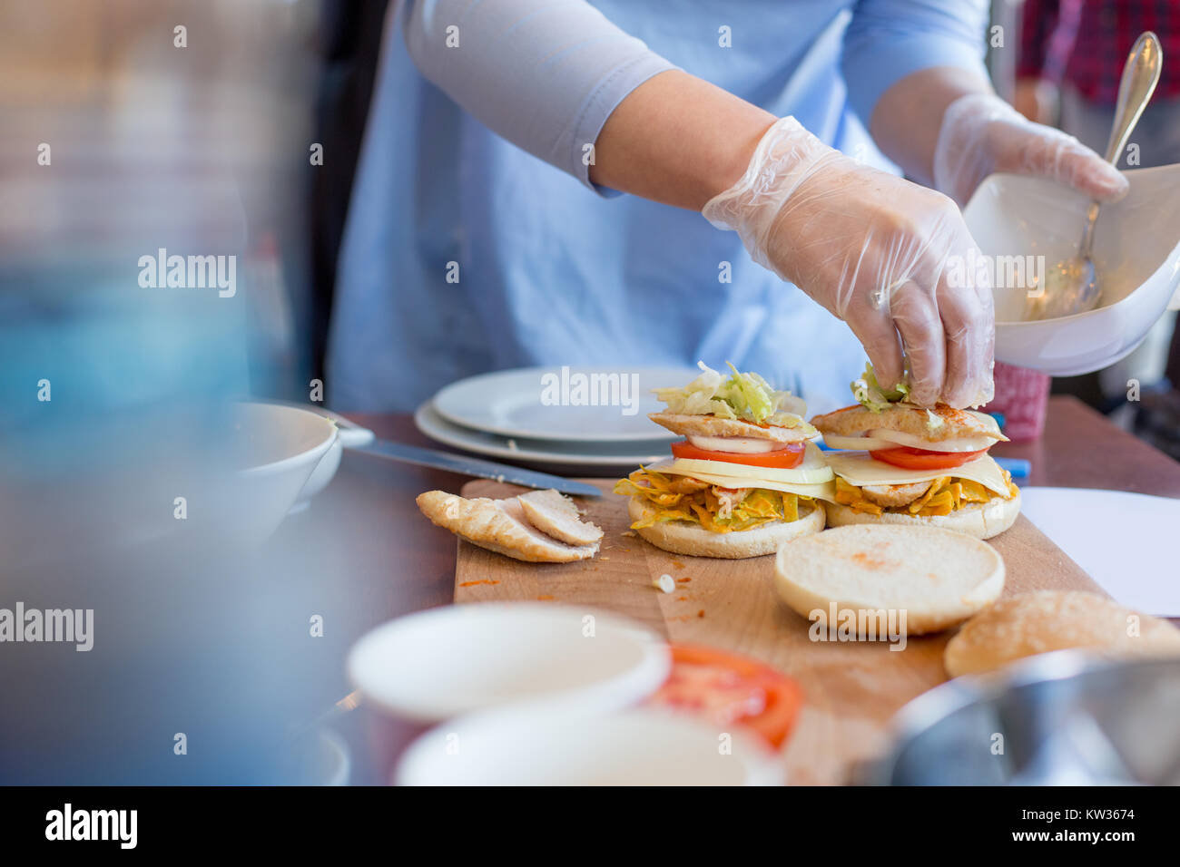 Making a sandwich hands hi-res stock photography and images - Alamy