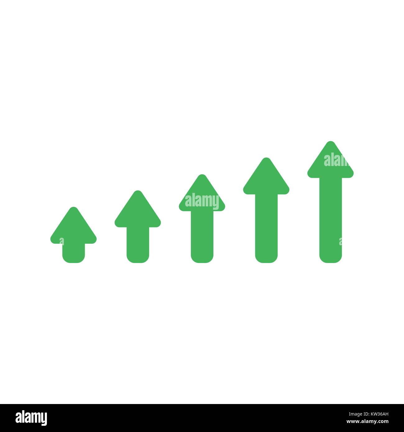 Flat design vector illustration concept of sales bar chart with green ...
