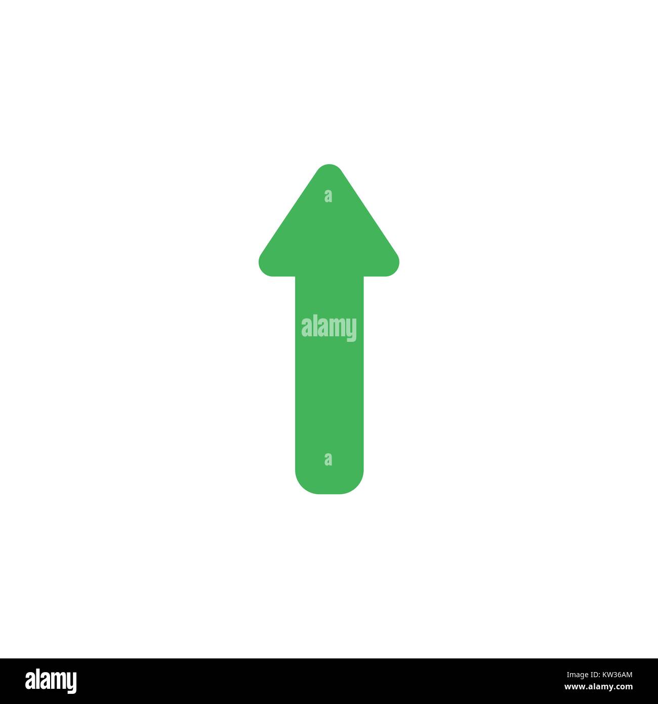 Flat design vector illustration of green arrow symbol icon moving up on ...