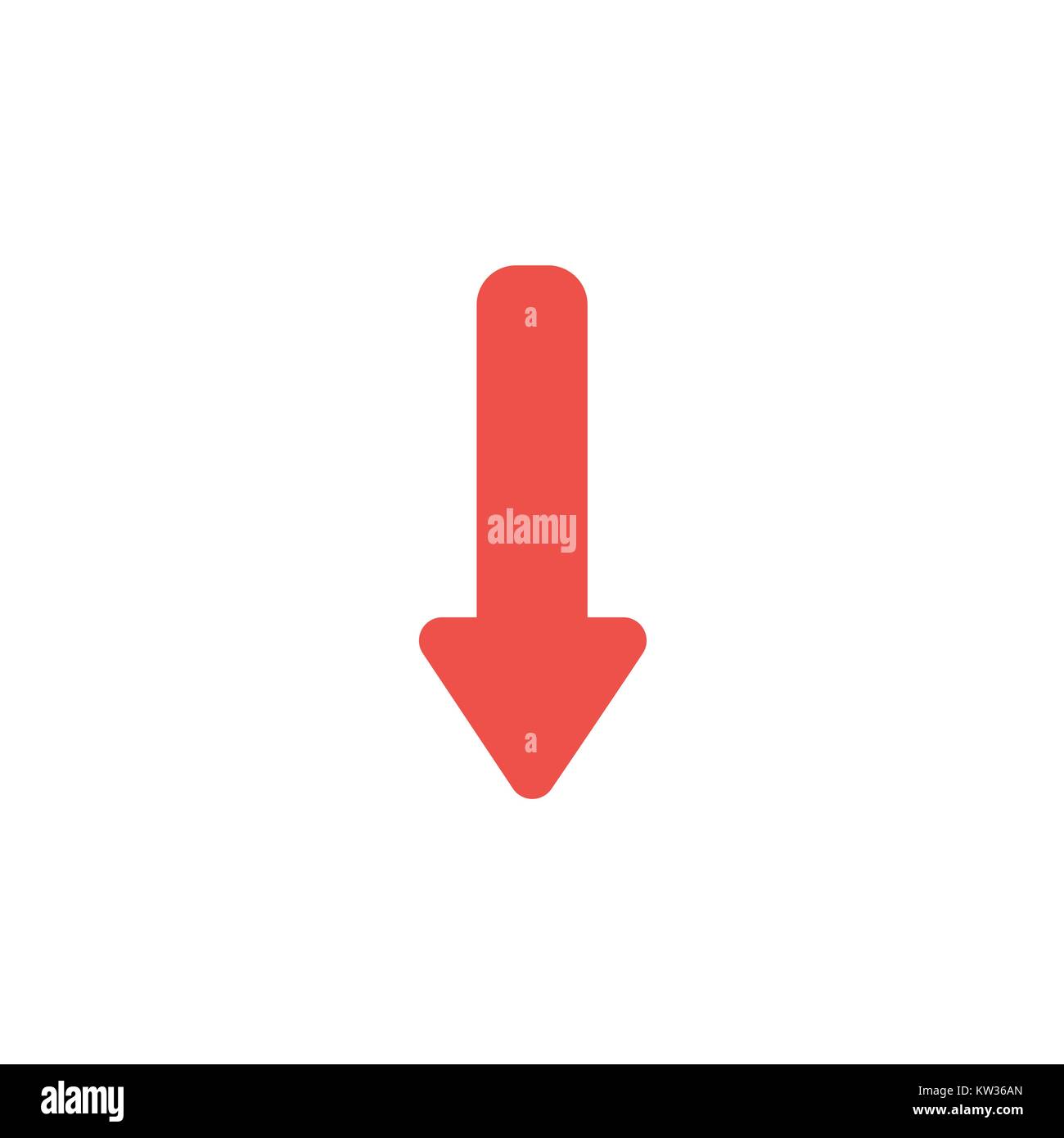 Flat design vector illustration of red arrow symbol icon moving up on ...
