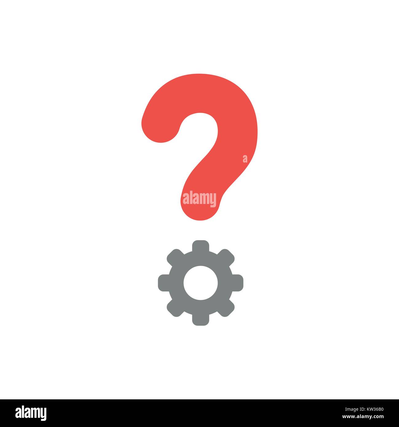 Flat design vector illustration concept of red question mark with grey ...