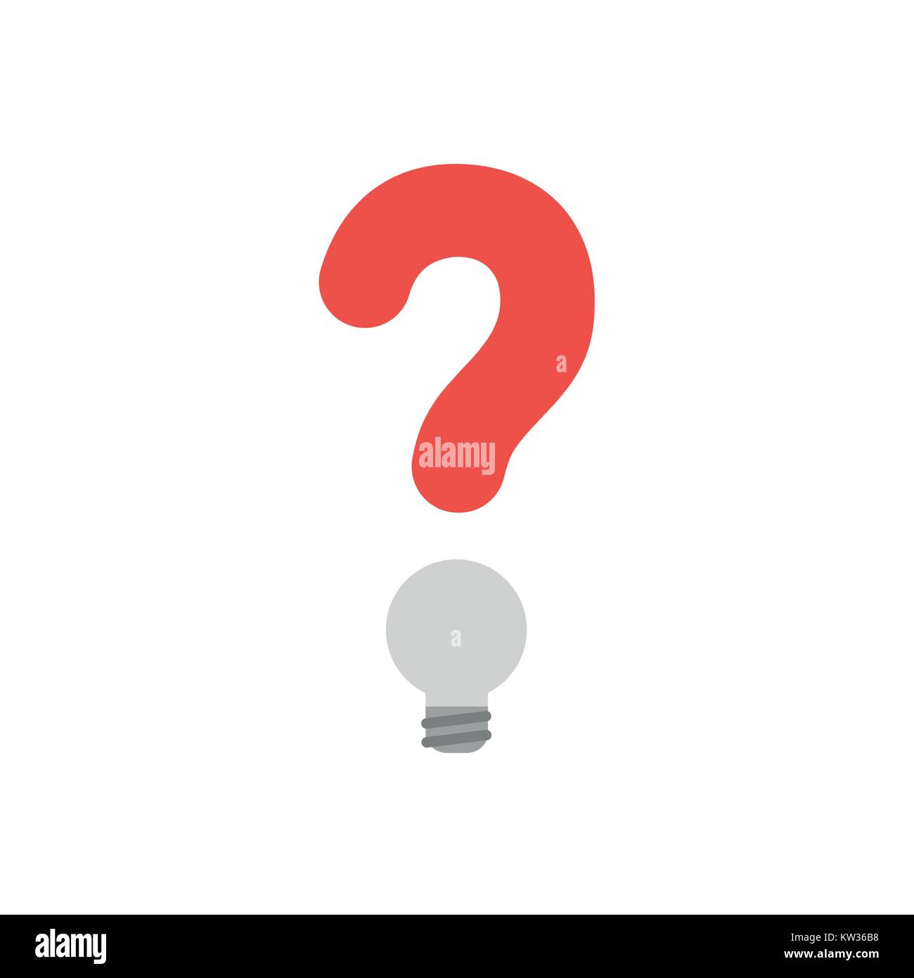 Flat design vector illustration concept of red question mark with grey ...