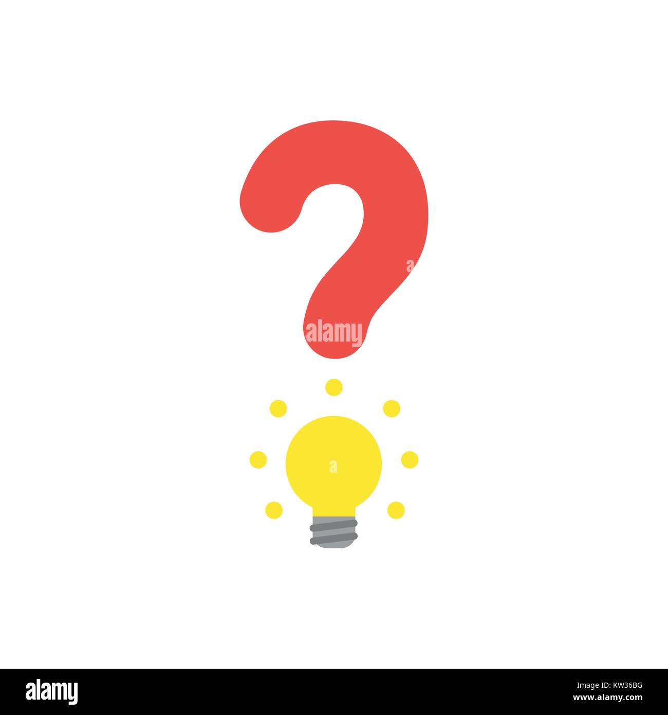 Flat design vector illustration concept of red question mark with ...