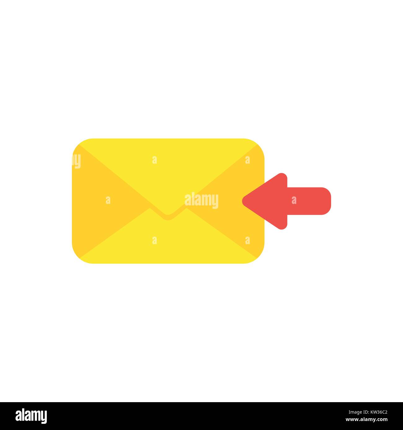 Flat design vector illustration concept of receive message or email ...