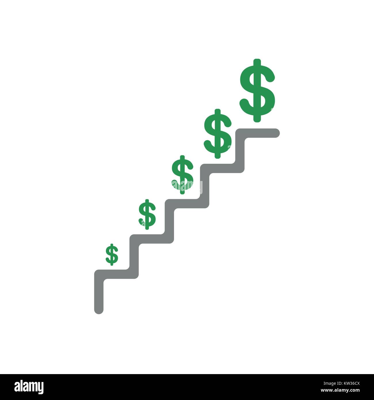 Flat design vector illustration concept of green dollar money symbol ...