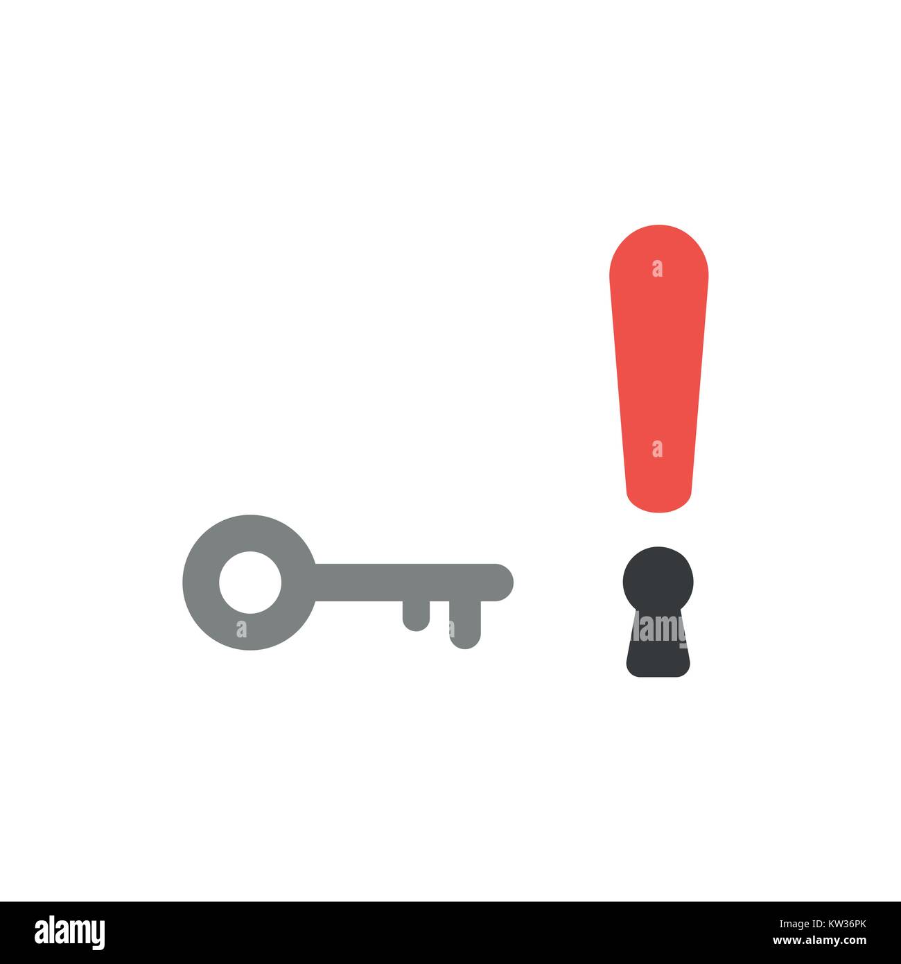 Flat design vector illustration concept of red exclamation mark with ...