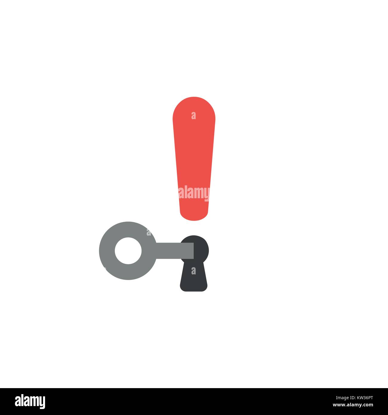 Flat design vector illustration concept of red exclamation mark with ...