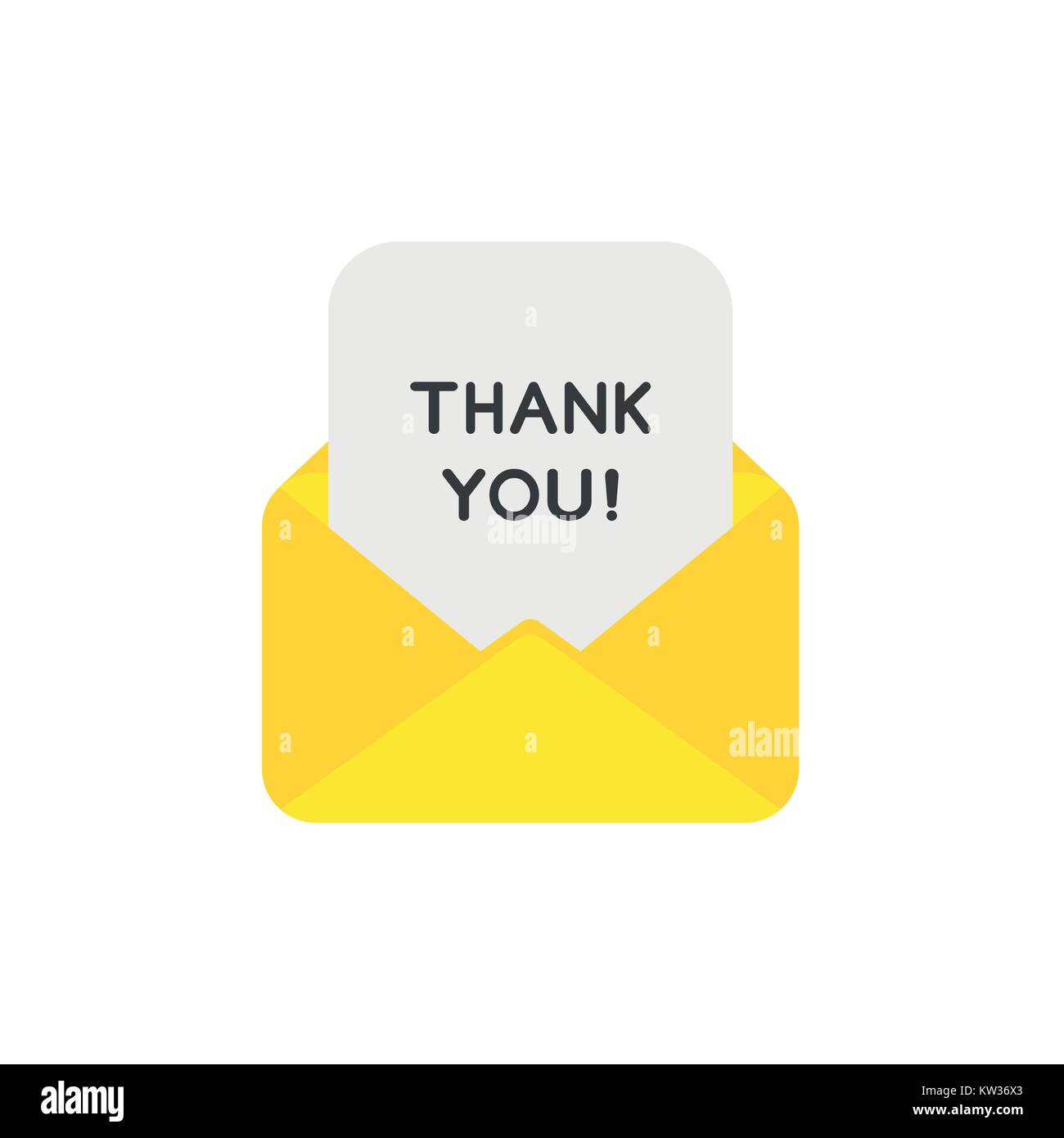 Flat design vector illustration concept of yellow open envelope mail or ...