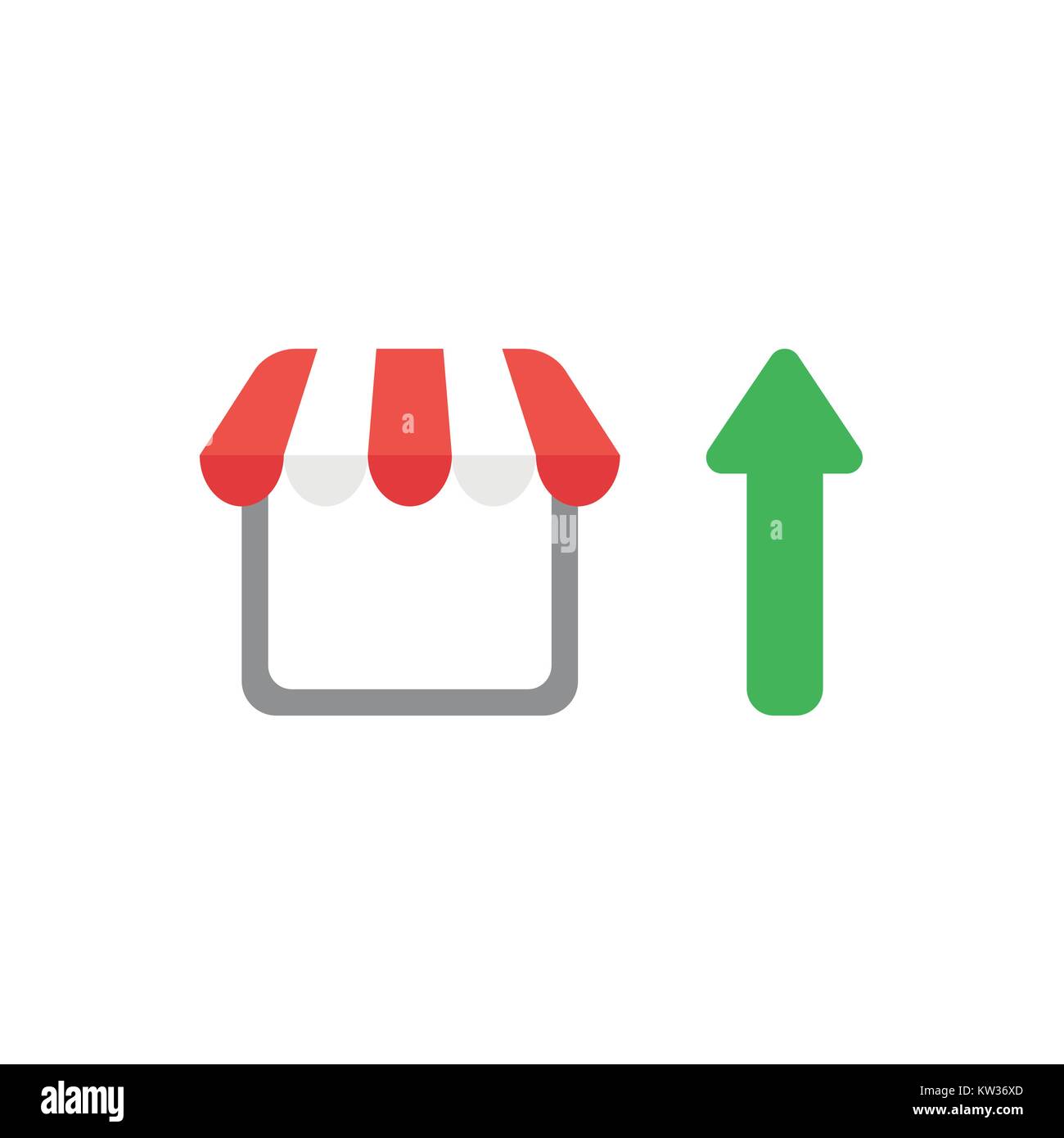 Flat design vector illustration concept of shop or store symbol icon ...