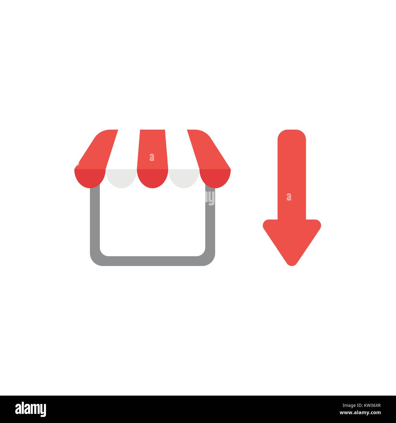 Flat design vector illustration concept of shop or store symbol icon ...