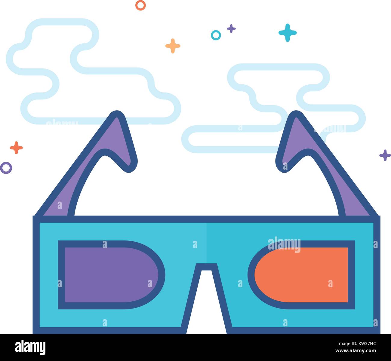 Glasses paper icon outline Stock Vector Images - Alamy