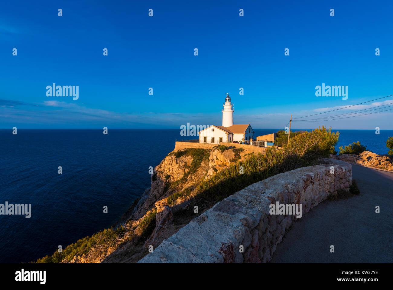 Lighthouse in Capdepera, Mallorca, Balearic Islands, Spain at Sunset ...
