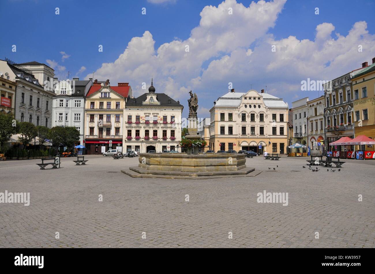 Townhouses on the market square in Cieszyn, Silesian Voivodeship ...