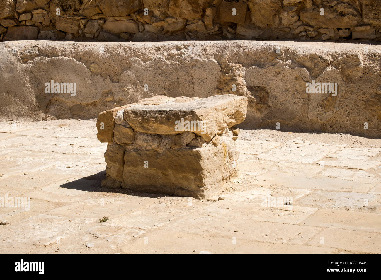 Stone table in the Nabatean city of Mamshit (Israel, 1st century BC ...