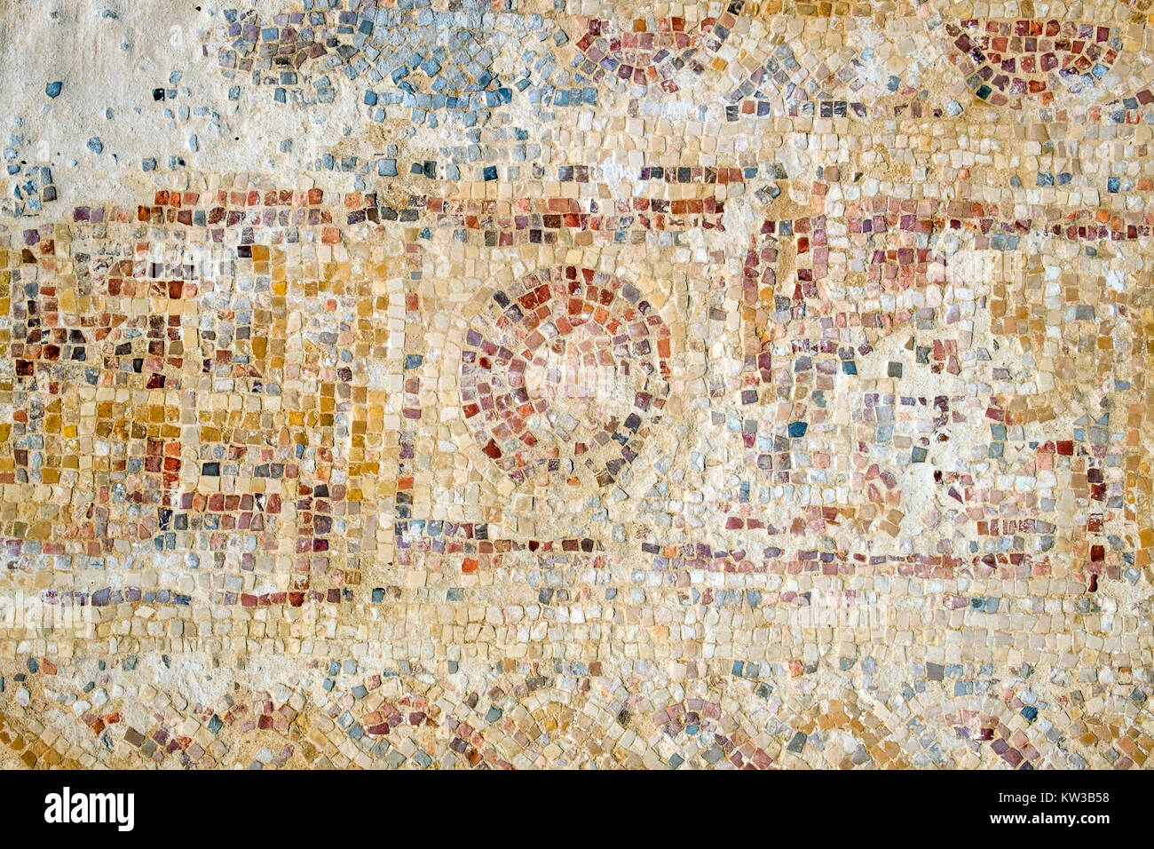 Ancient inscriptions from a mosaic on the floor in the Nabatean city of ...