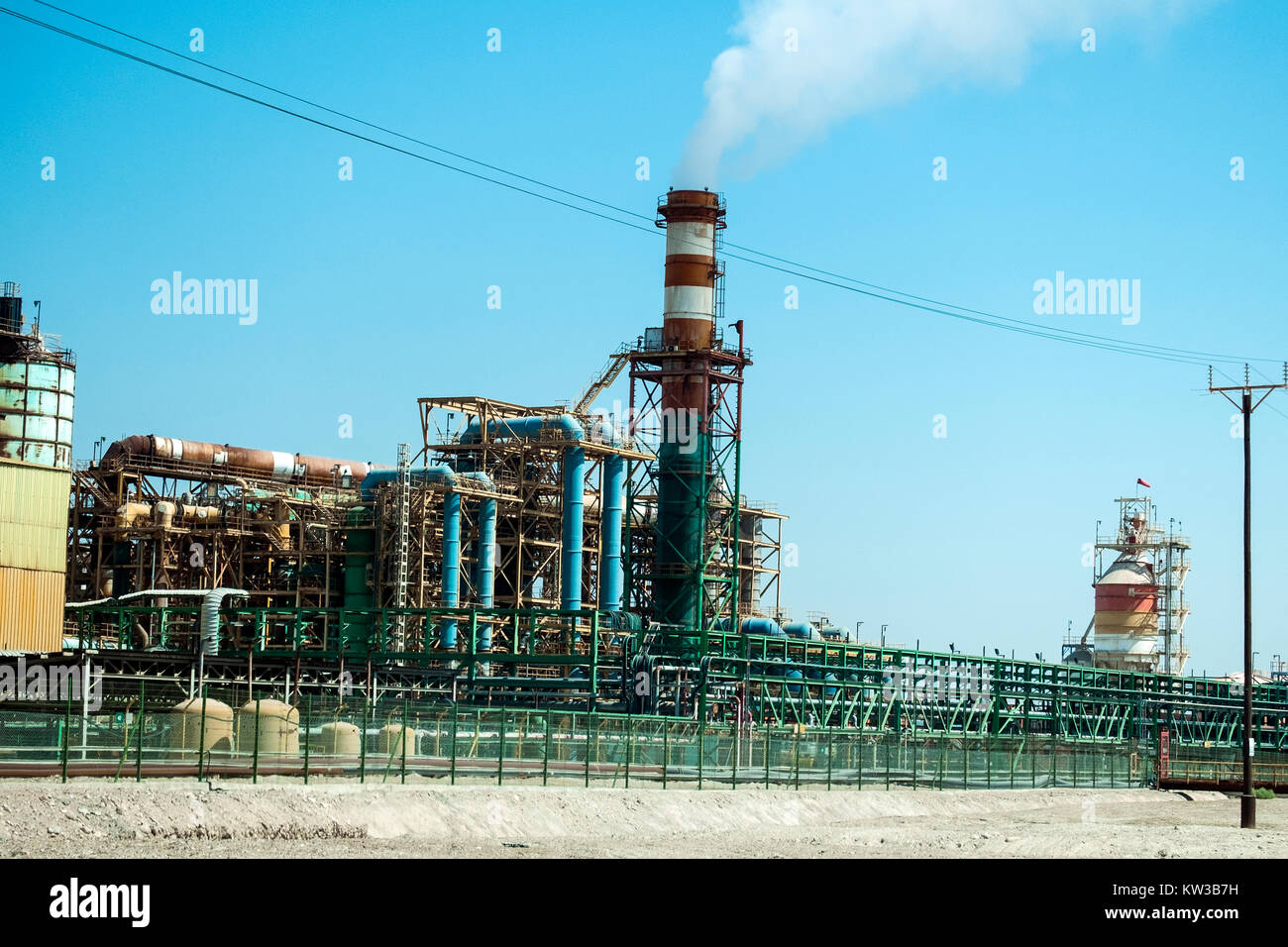 Factory for processing salt in the industrial zone of the Dead Sea ...