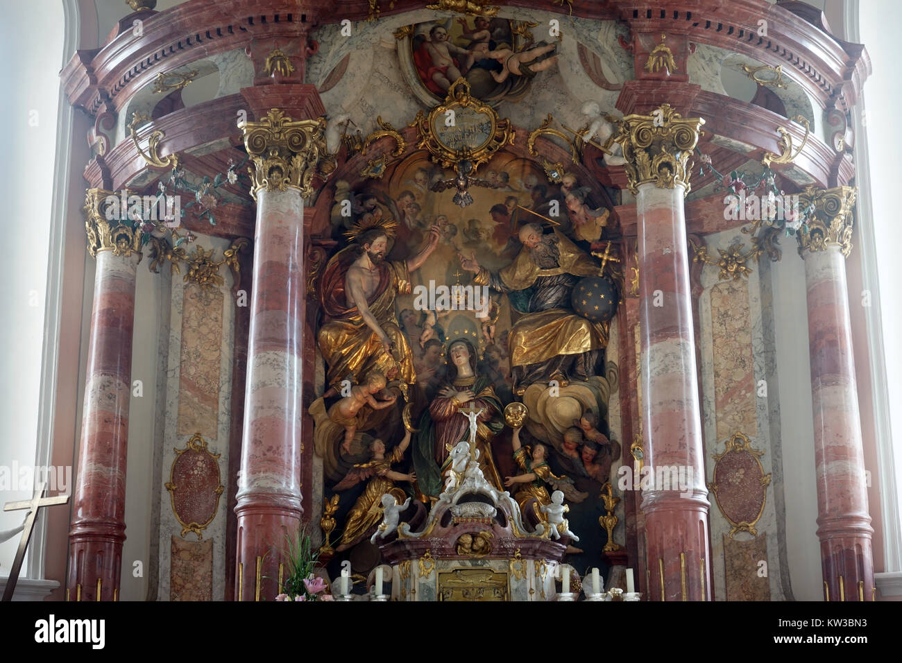 SPAICHINGEN, GERMANY - CIRCA AUGUST 2015 Altar in Dreifaltigkeitsberg ...