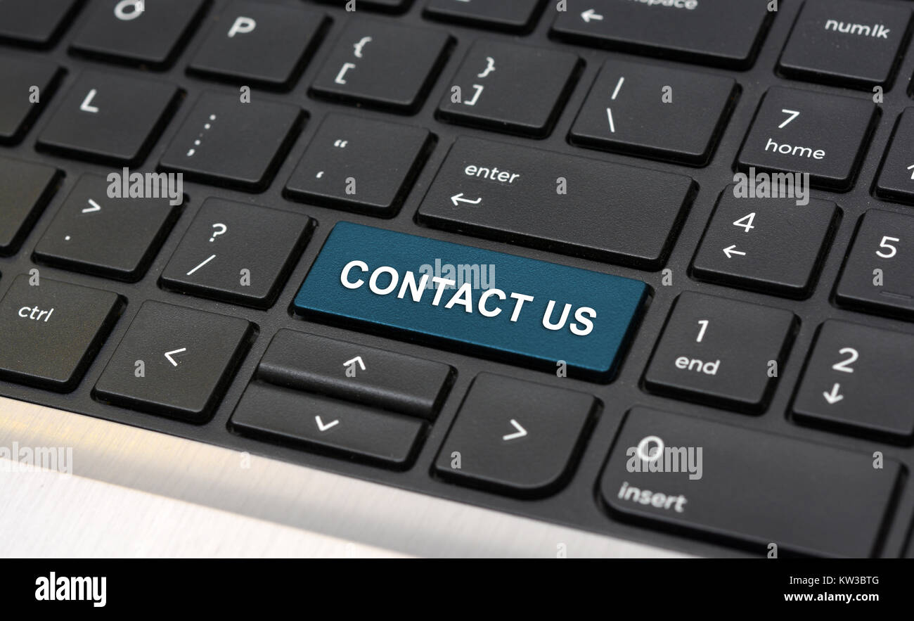 Contact Us Word on Laptop keyboard closeup Stock Photo - Alamy