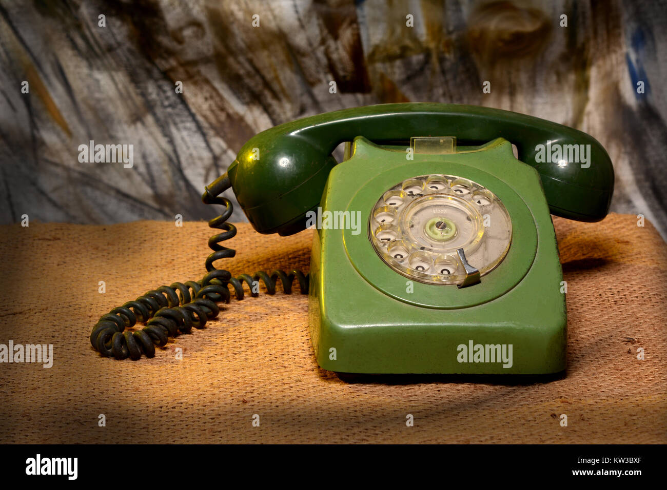 Vintage Retro Landline Phone closeup - Communication Concept Stock ...