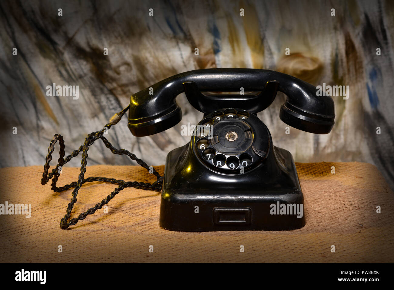 Vintage Retro Landline Phone closeup - Communication Concept Stock ...