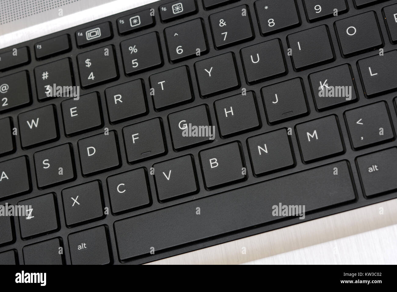 Top View of Keyboard closeup blue background banner Stock Photo - Alamy