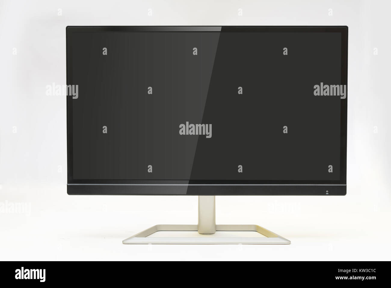 Modern Monitor with reflection on screen white background Stock Photo ...
